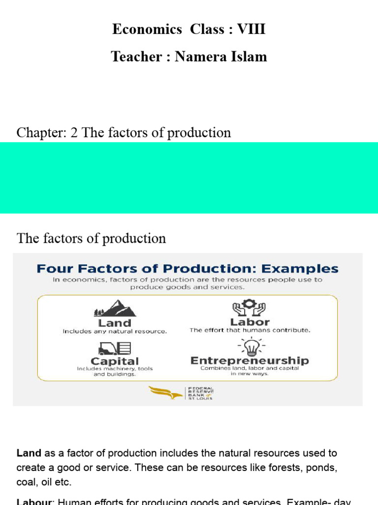 Factors Of Production Pdf Factors Of Production Capital Economics