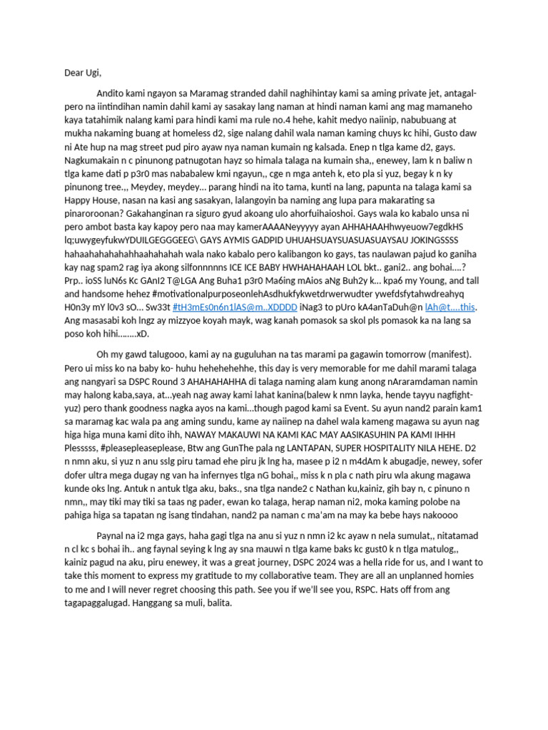 Dear Ugi - Terminal Collaborative Series | PDF