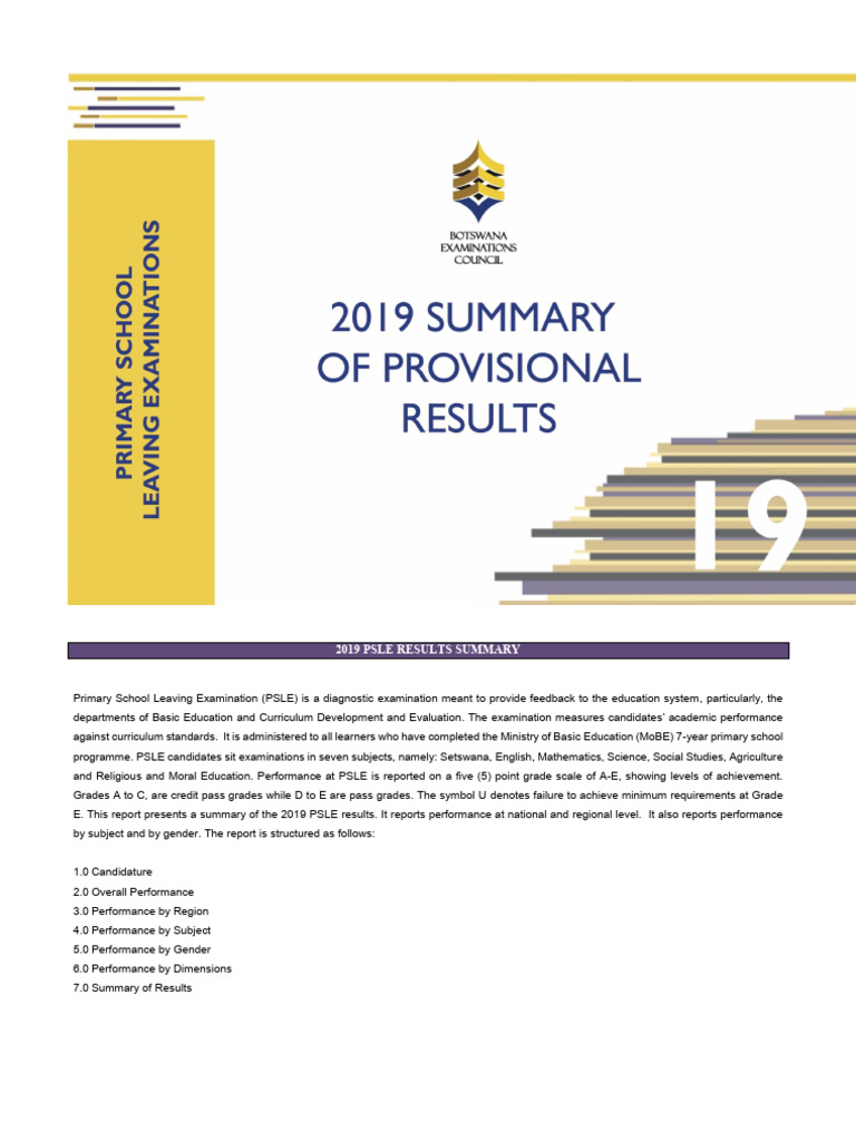 2019 PSLE Results Overview | PDF | Hearing Loss | Special Education