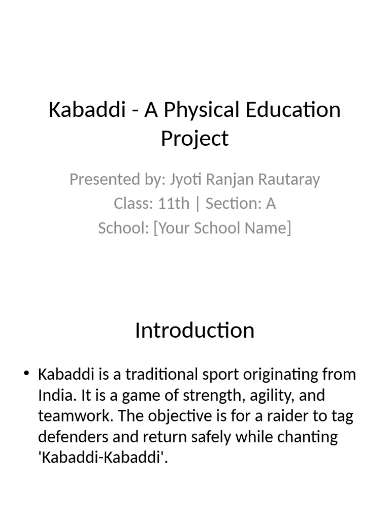 Kabaddi: History, Rules, and Benefits | PDF