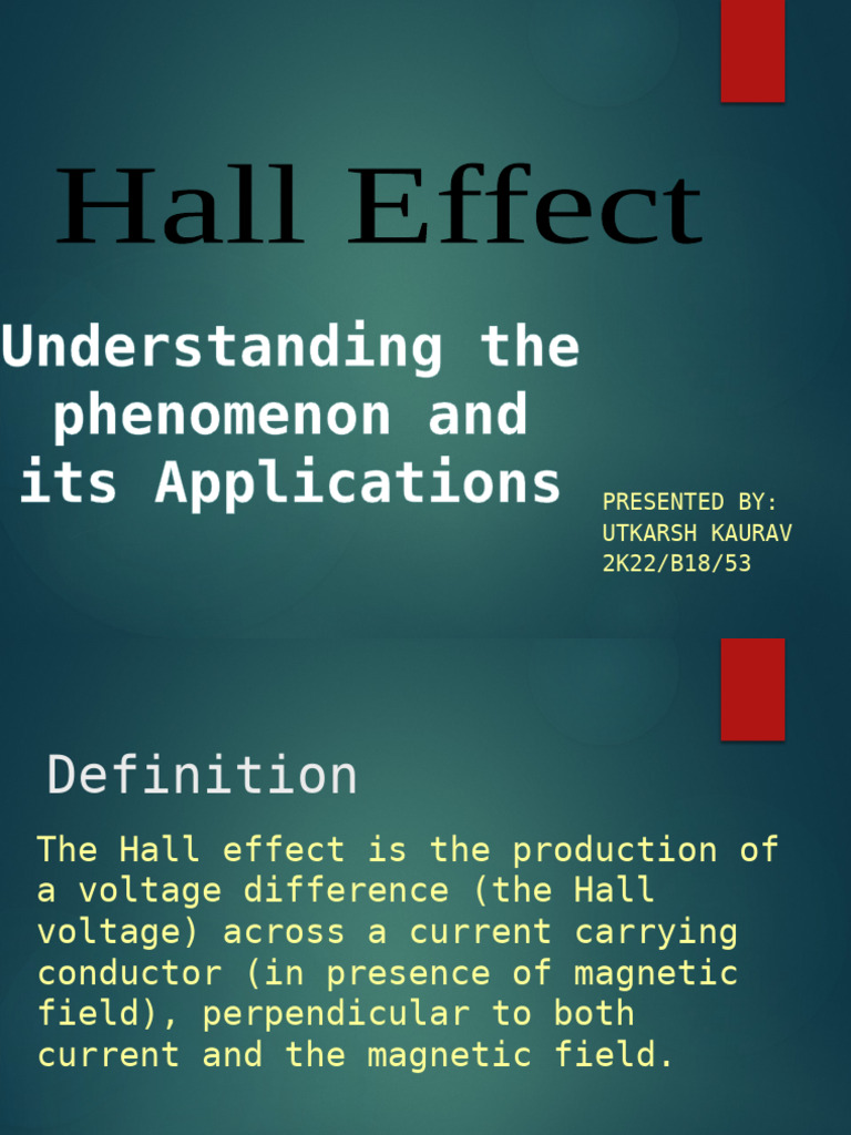 Hall Effect | PDF | Magnetic Field | Electric Motor