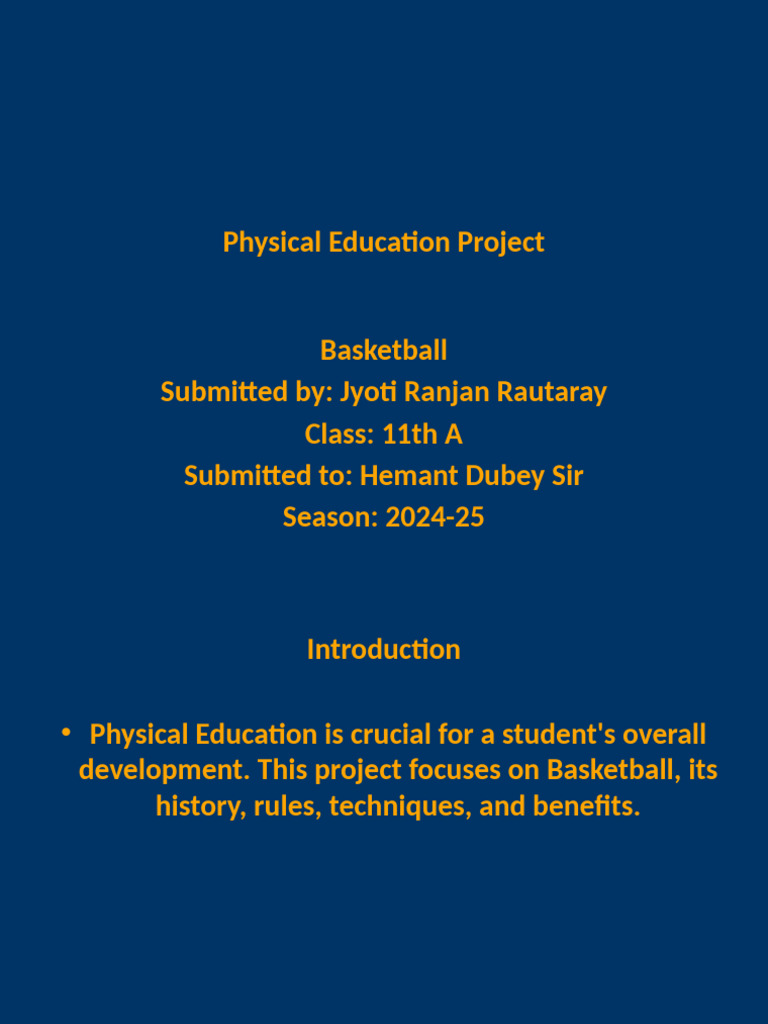 Beautiful Physical Education Project Basketball | PDF