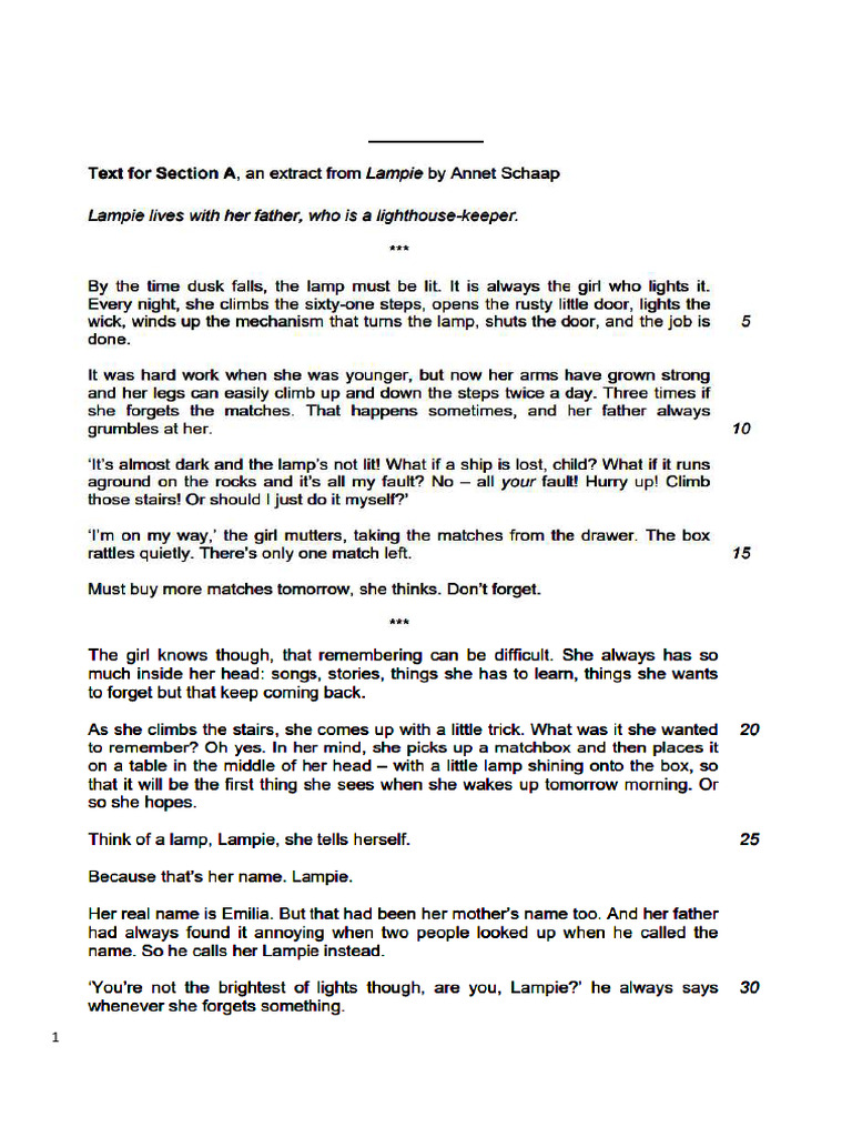 FICTION An Extract From Lampie by Annet Schaap | PDF