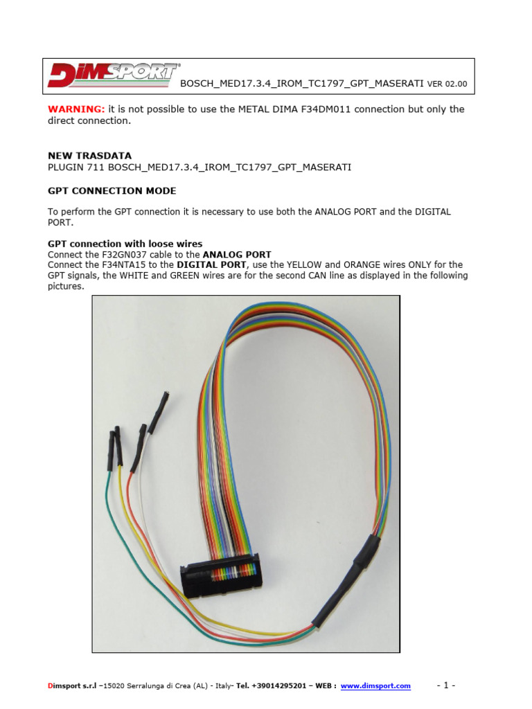NT Bosch Med17.3.4 Irom Tc1797 GPT Maserati 1033 | PDF