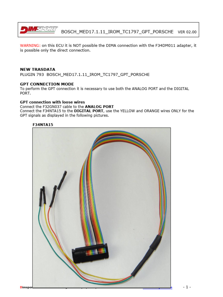 NT Bosch Med17.1.11 Irom Tc1797 GPT Porsche 1033 | PDF