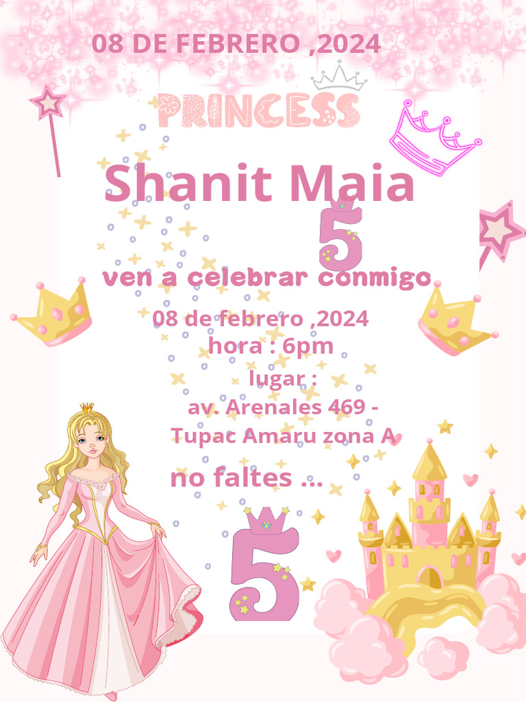 Pink and Yellow Illustrated Cute Princess Page Border (1) | PDF