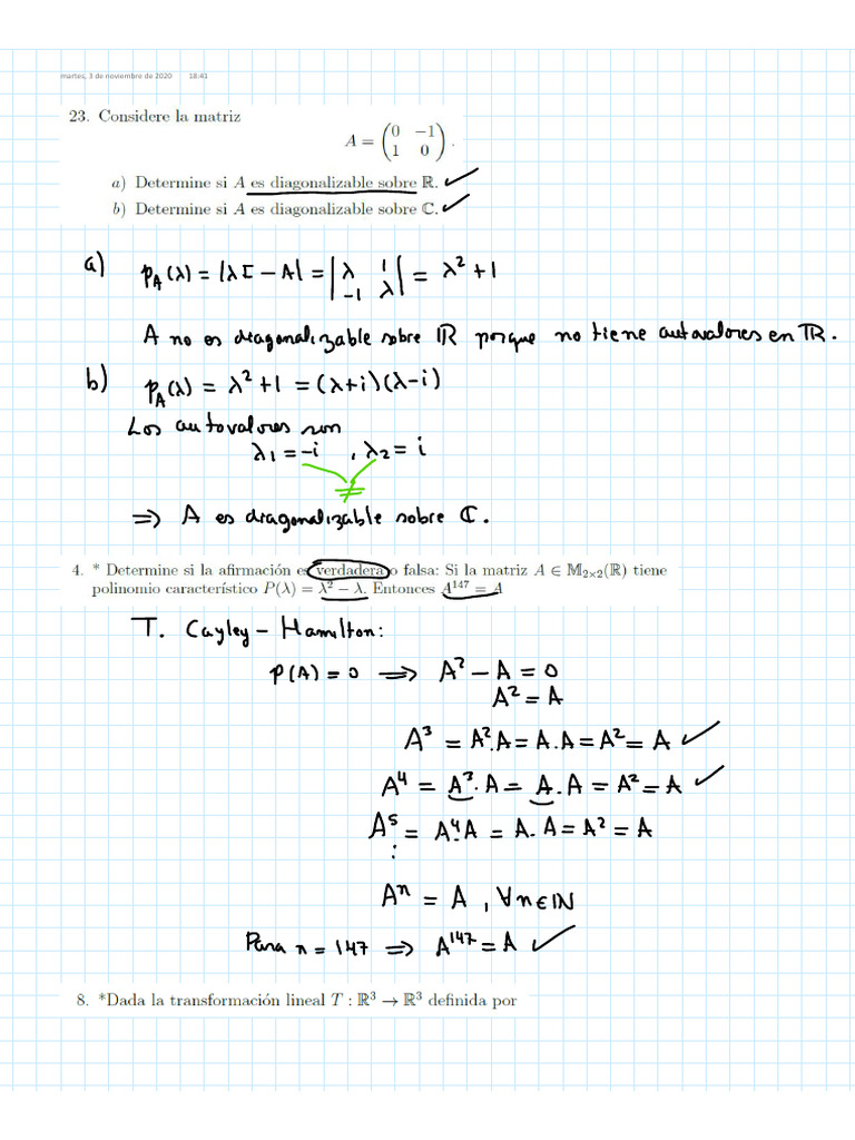 Diagonalizacion Resueltos VD | PDF
