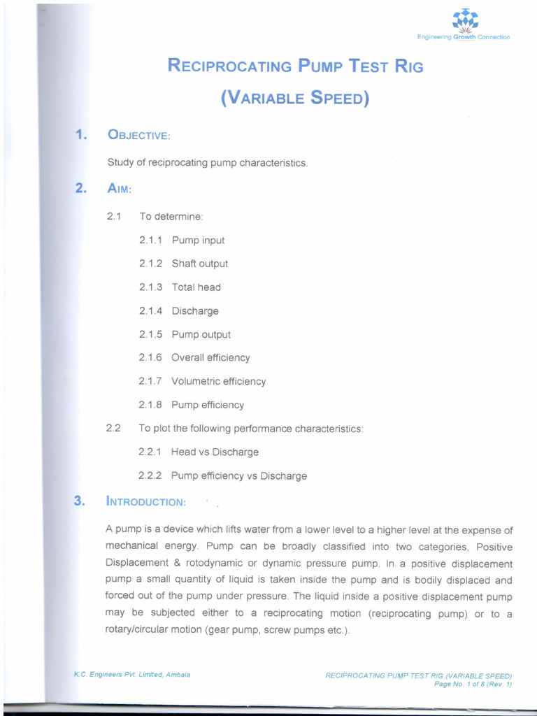 Reciprocating Pump | PDF