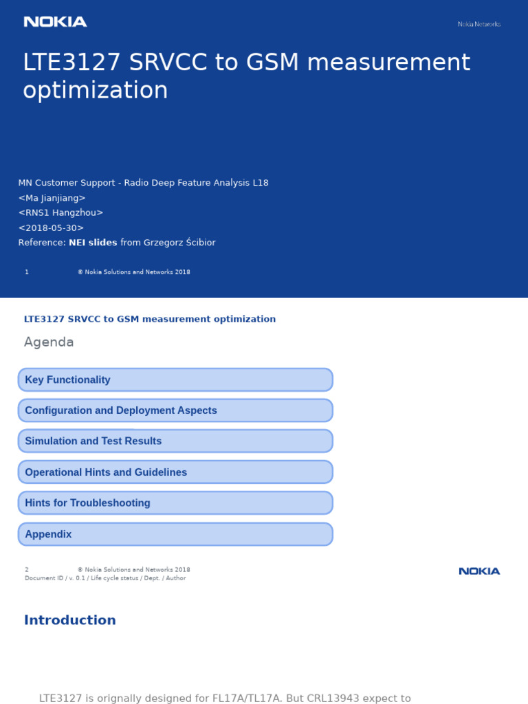 SRVCC To GSM Measurement Optimization | PDF | Lte (Telecommunication) | Gsm