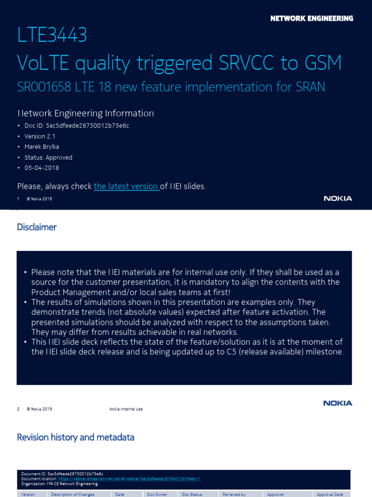 VoLTE Quality Triggered SRVCC To GSM | PDF | Lte (Telecommunication ...