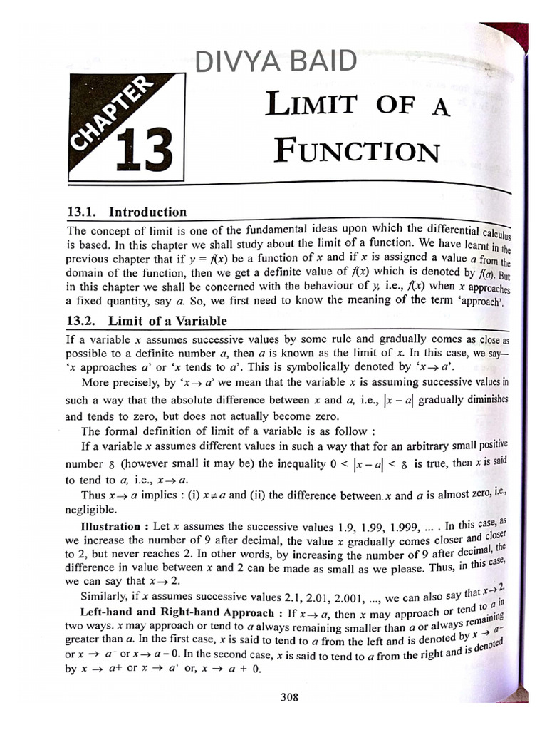 13. Limit of a function | PDF