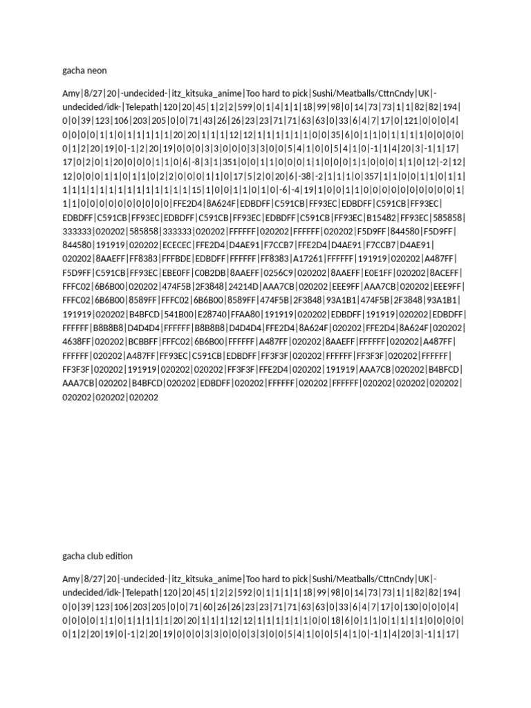 Amy Character Values | PDF