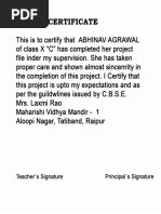 Acknowledgement for Class 12 Project | PDF