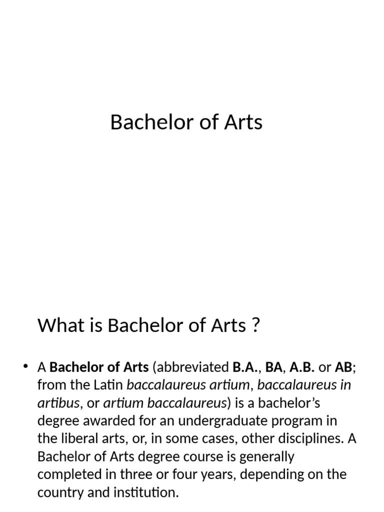 Bachelor of Arts | PDF | Bachelor Of Arts | Bachelor's Degree