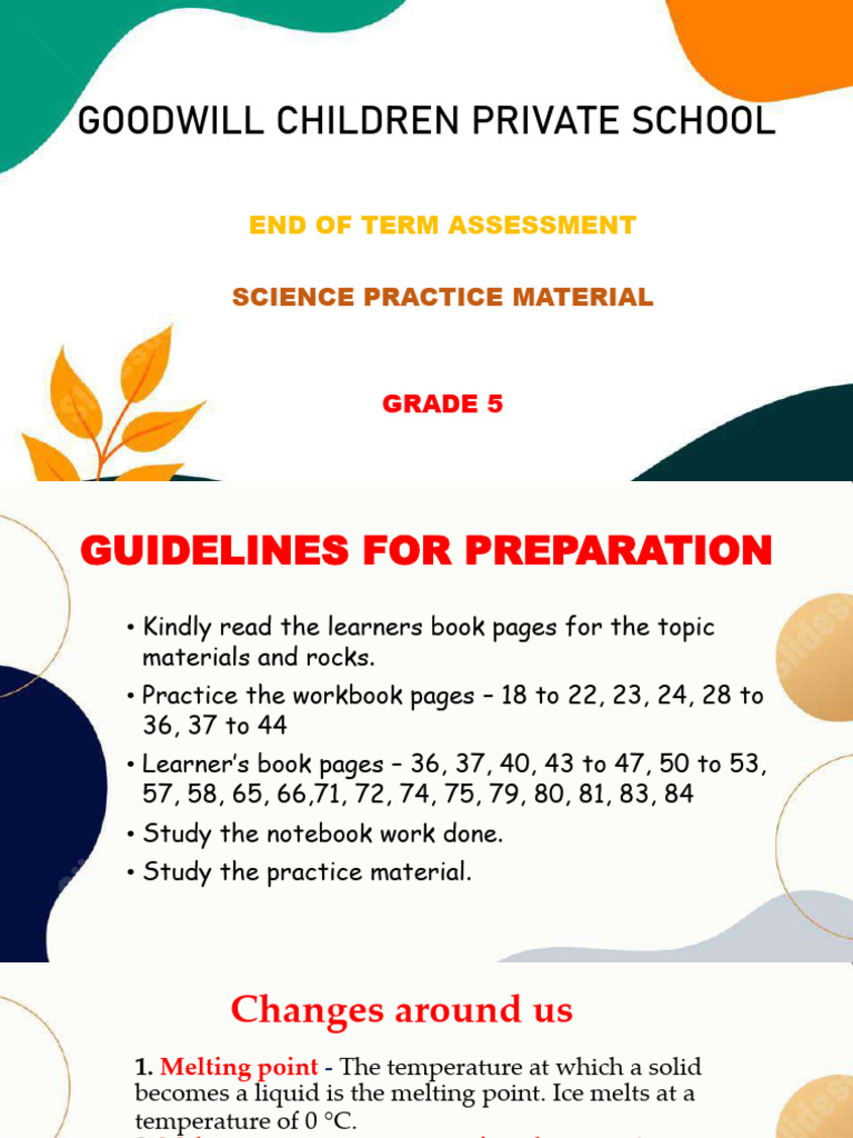 Science Practice Material and Answer Key Grade 5 Compressed | PDF ...