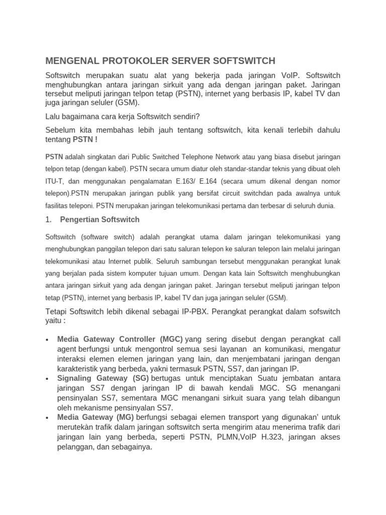 Memahami Protokol Softswitch VoIP | PDF
