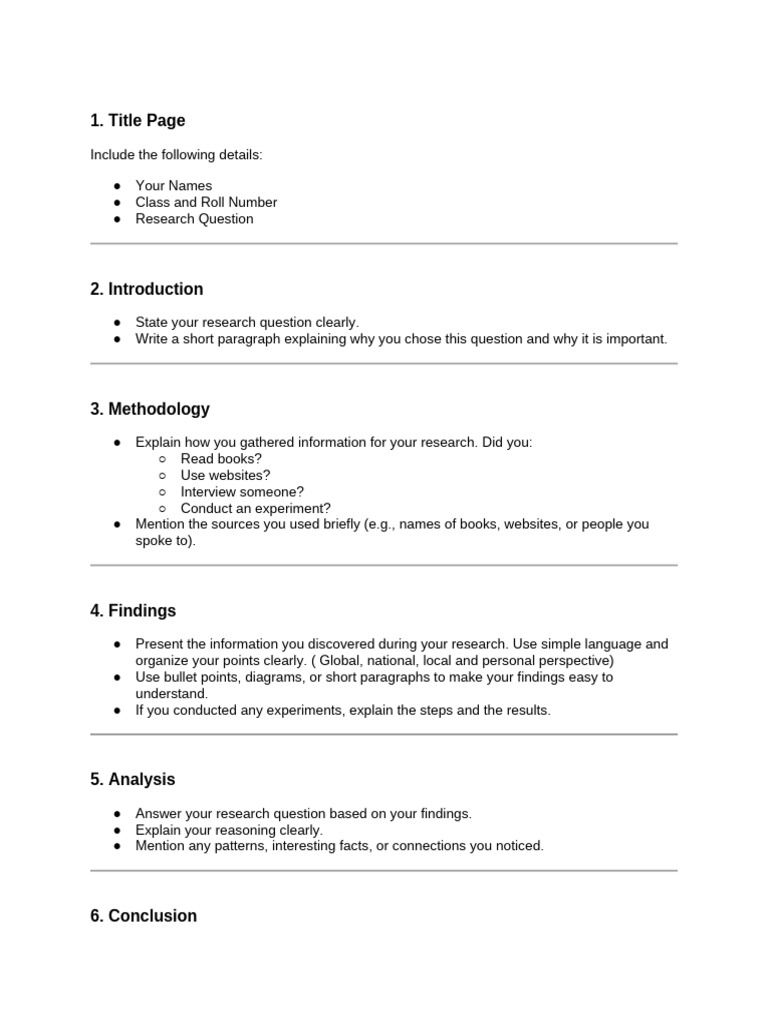 Research Report Structure Guide | PDF