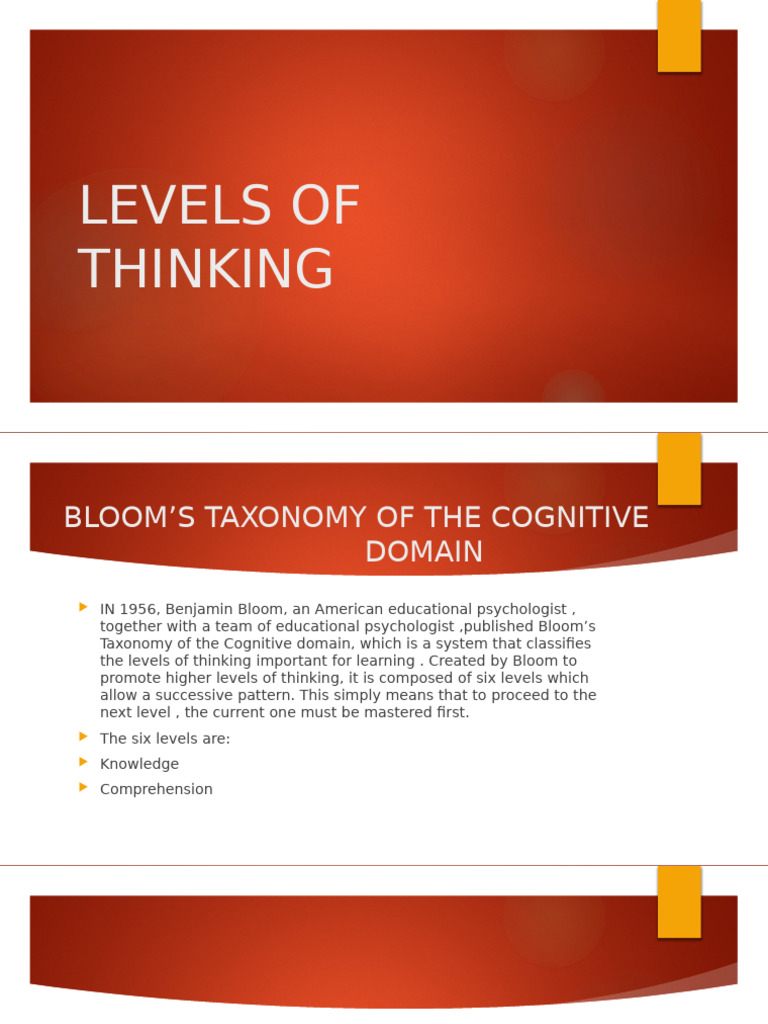 Levels of Thinking | PDF