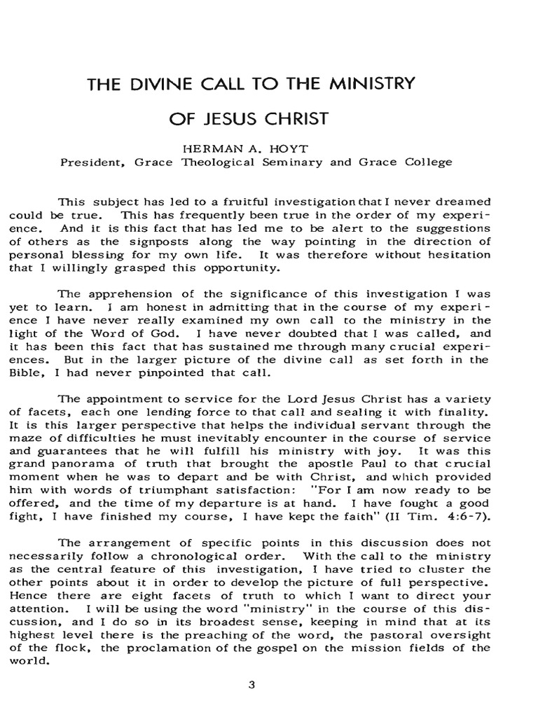 The Divine Call To The Ministry of Jesus Christ: Be Be | PDF | Paul The ...