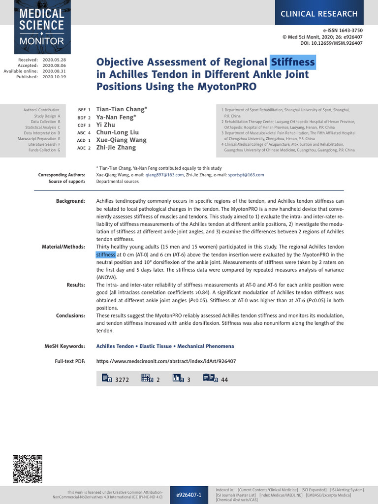 Q3. Chang. Objective Assessment of Regional Stiffness in Achilles ...