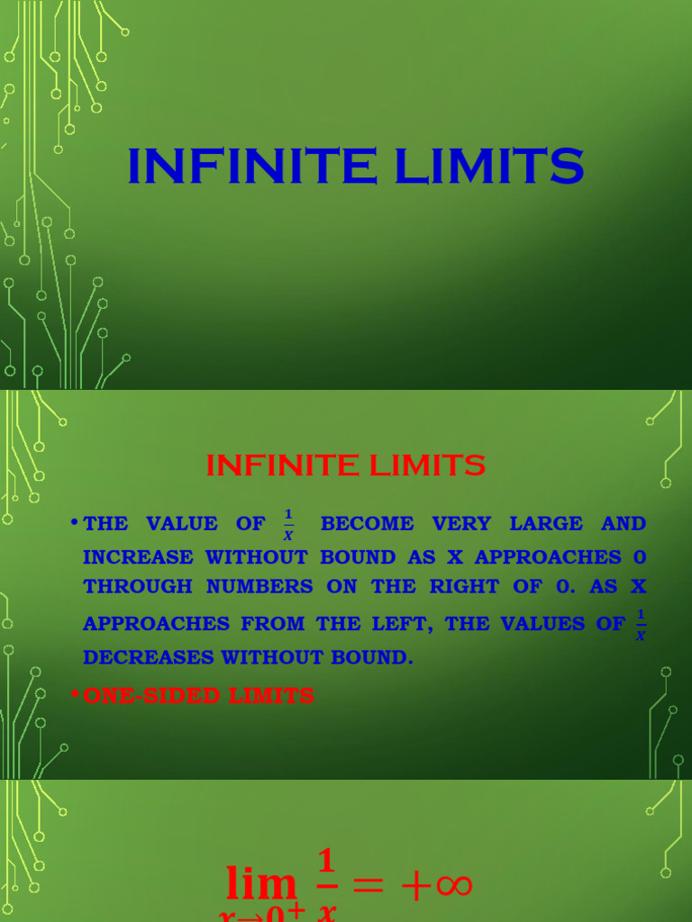 Infinite Limits | PDF | Real Number | Numbers