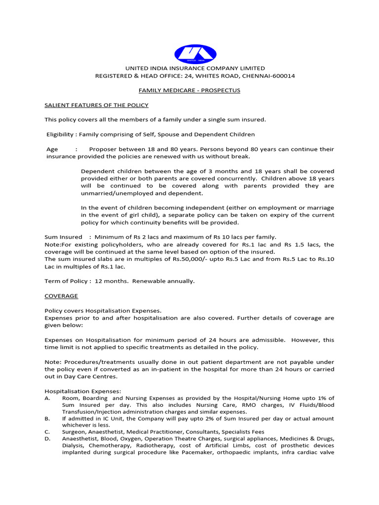 Prospectus of Policy Portability | PDF | Insurance | Hospital