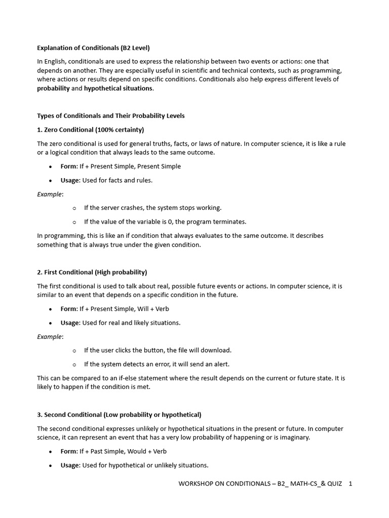8_condizionali | PDF | Computing | Computer Programming