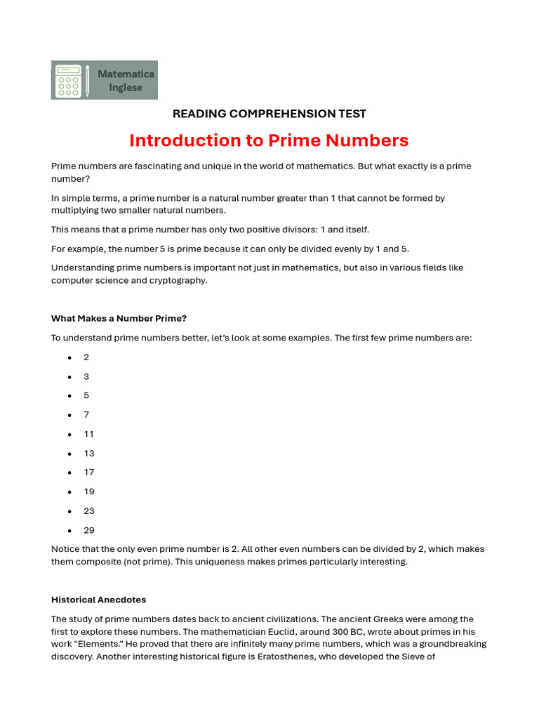 Understanding Prime Numbers and Their Uses | PDF | Prime Number | Numbers