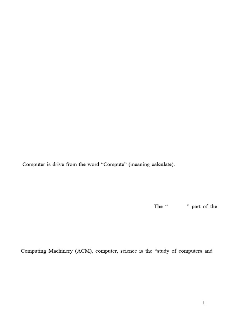 Introduction to Computer Science Basics | PDF | Byte | Computer Data ...