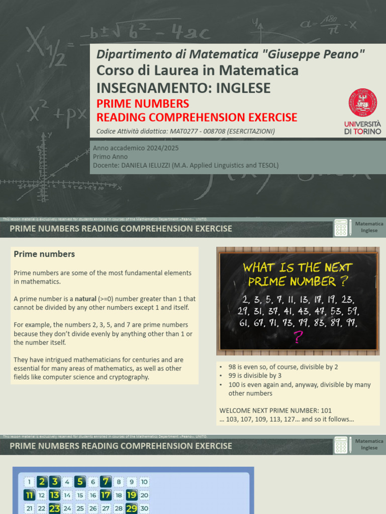 MAT I - PRIME NUMBERS_Workshop | PDF | Prime Number | Cryptography