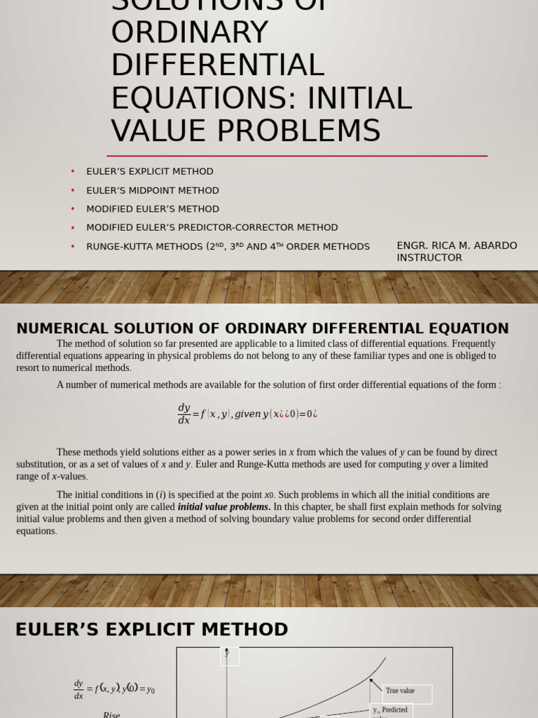 Solutions Of Ordinary Differential Equations Pdf Algorithms Numerical Analysis