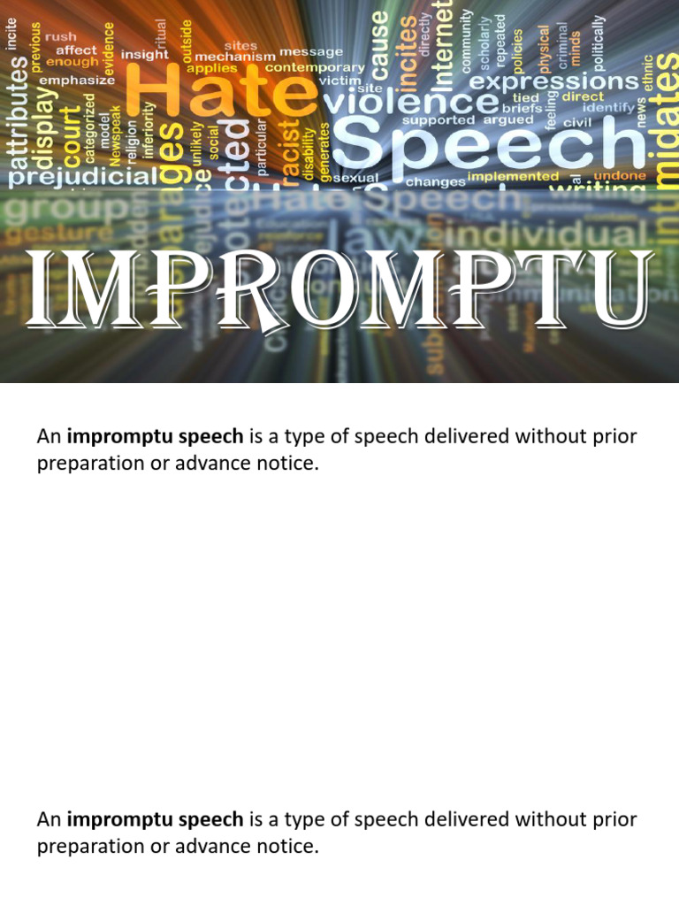 Impromptu Speech Report | PDF | Communication | Human Communication
