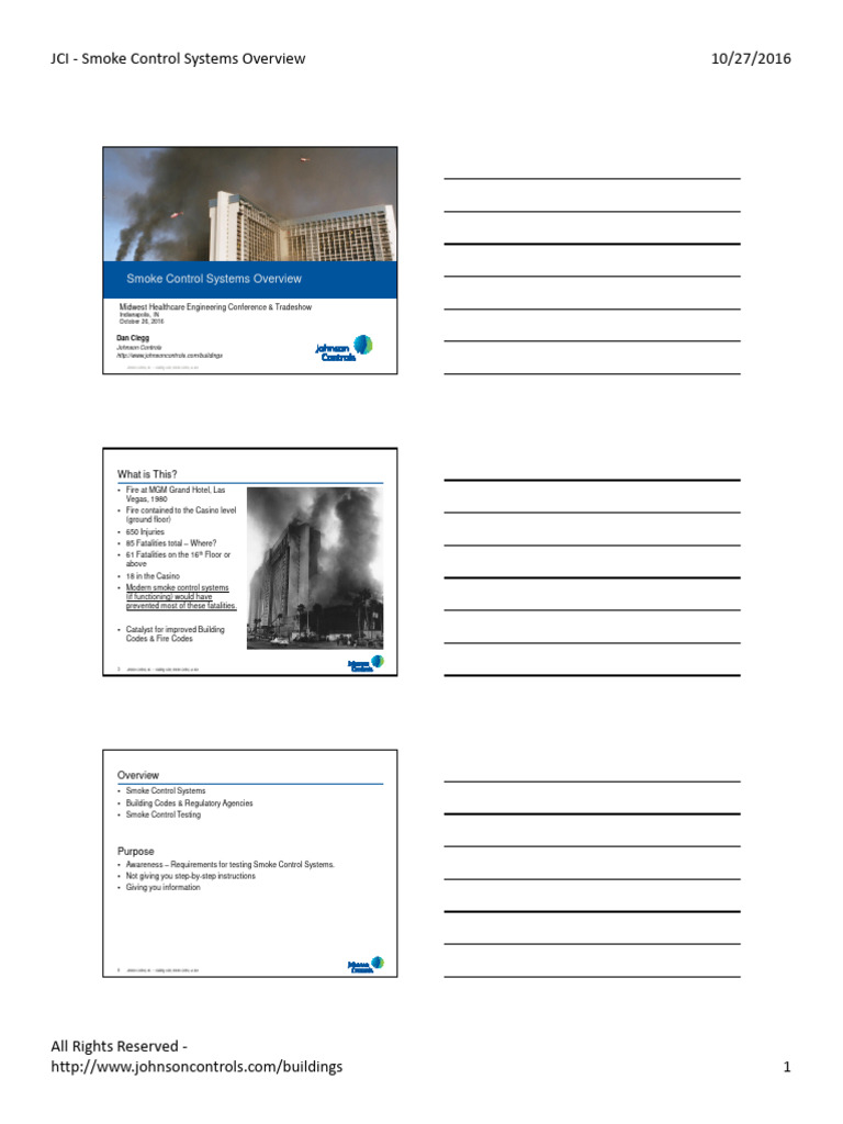 JCI UL864 Smoke Control Systems Overview 2016 MWHCEC | PDF | Joint ...