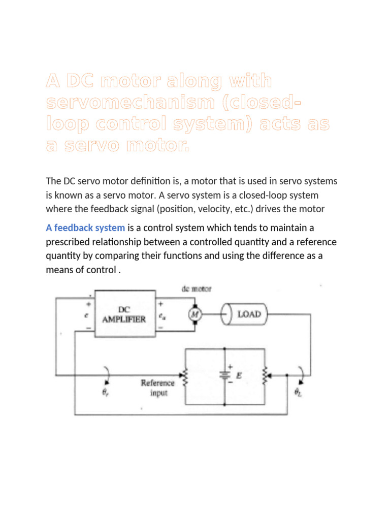 Theory 1 | PDF | Electric Motor | Servomechanism