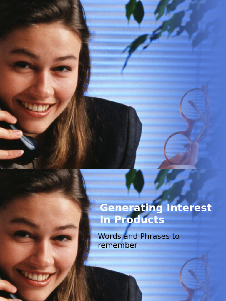 Generating Interest in Products Buzz Words Conversation Topics Dialogs - 96252 | PDF