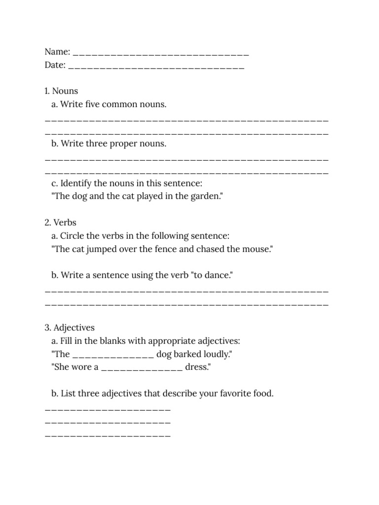 Riju SA1 Revision Worksheet English | PDF | Verb | Sentence (Linguistics)