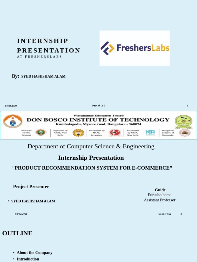 Internship Presentation1 | PDF | Data Analysis | Usability
