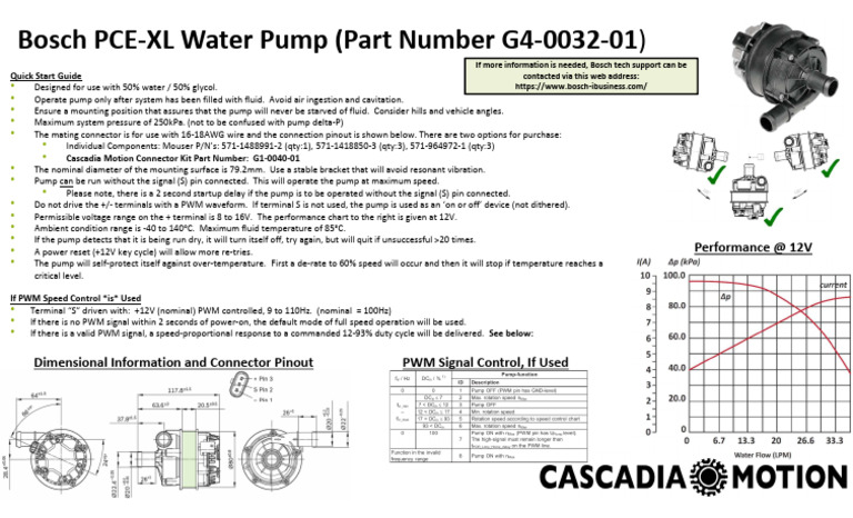 Bosch PCE-XL Quick Start Guide | PDF | Electrical Connector | Pump