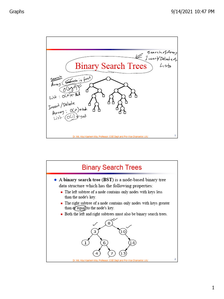 A13-Binary Search Trees | PDF | Computer Programming | Algorithms And Data Structures