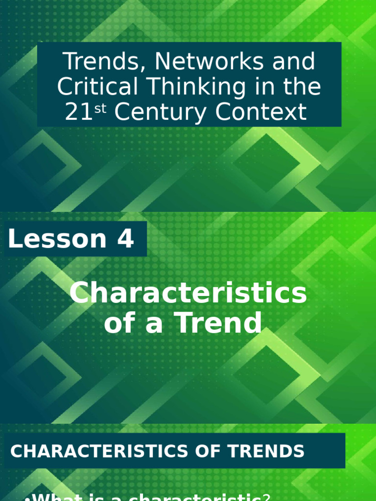 Topic 4 Characteristics of A Trend | PDF