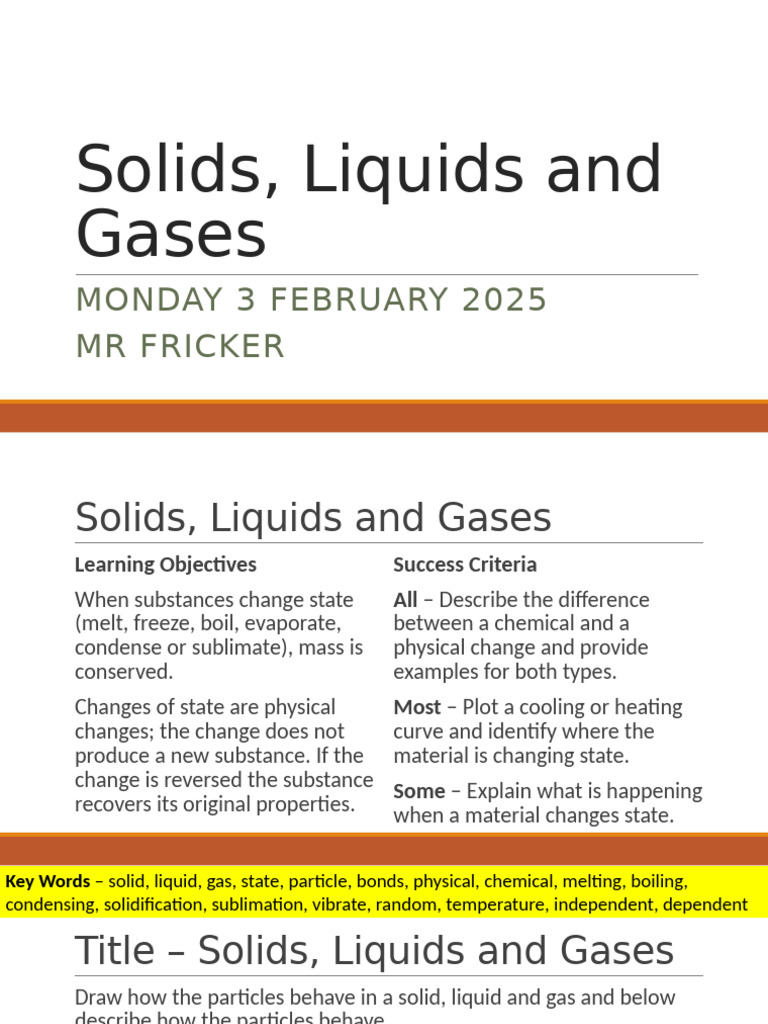 Understanding States of Matter: Solids, Liquids, Gases | PDF | Gases ...