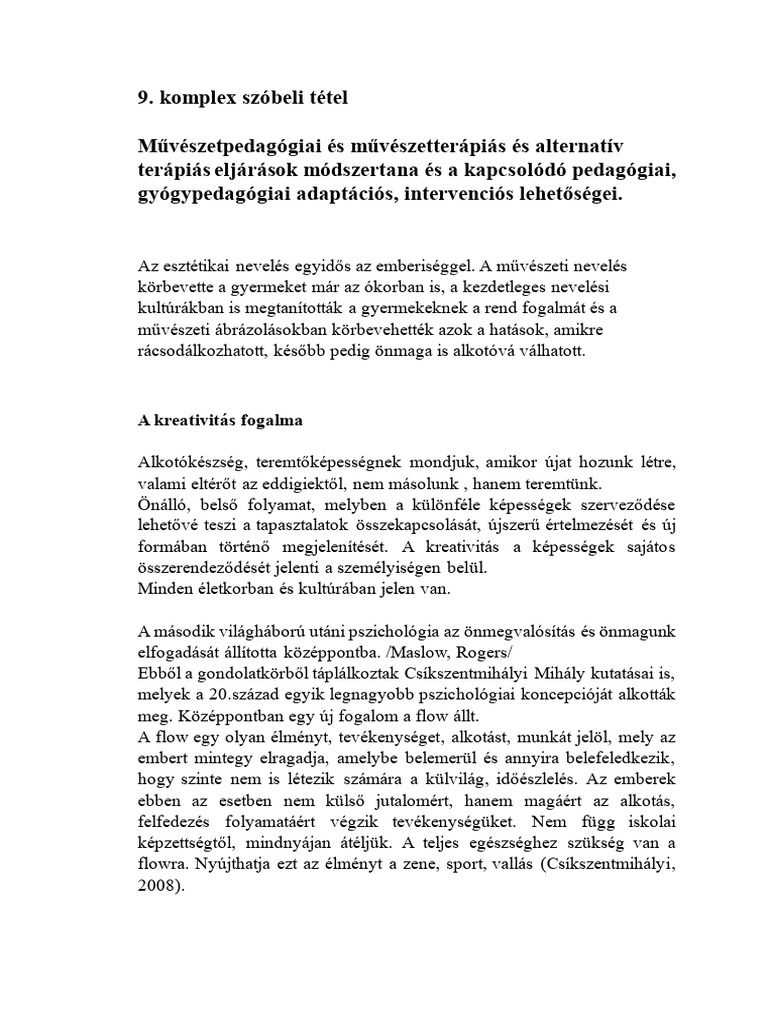 Tétel Komplex Szóbeli | PDF