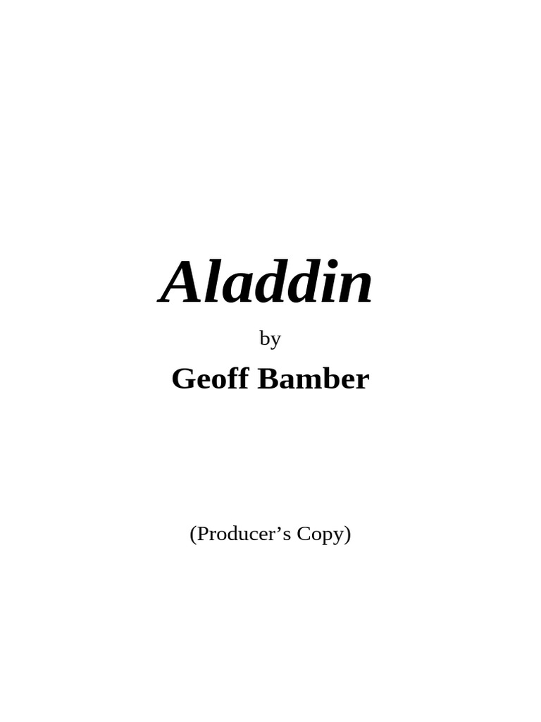 Aladdin Script With Musical Numbers | PDF