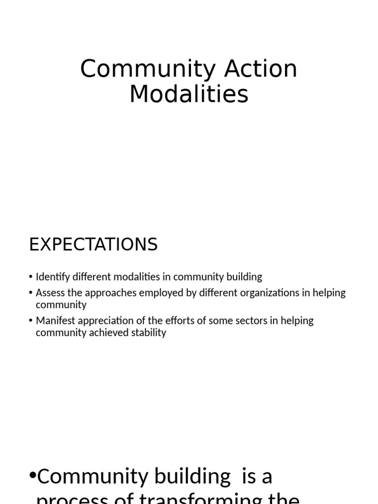 Community Action Modalities | PDF | Human Rights | Social Ethics