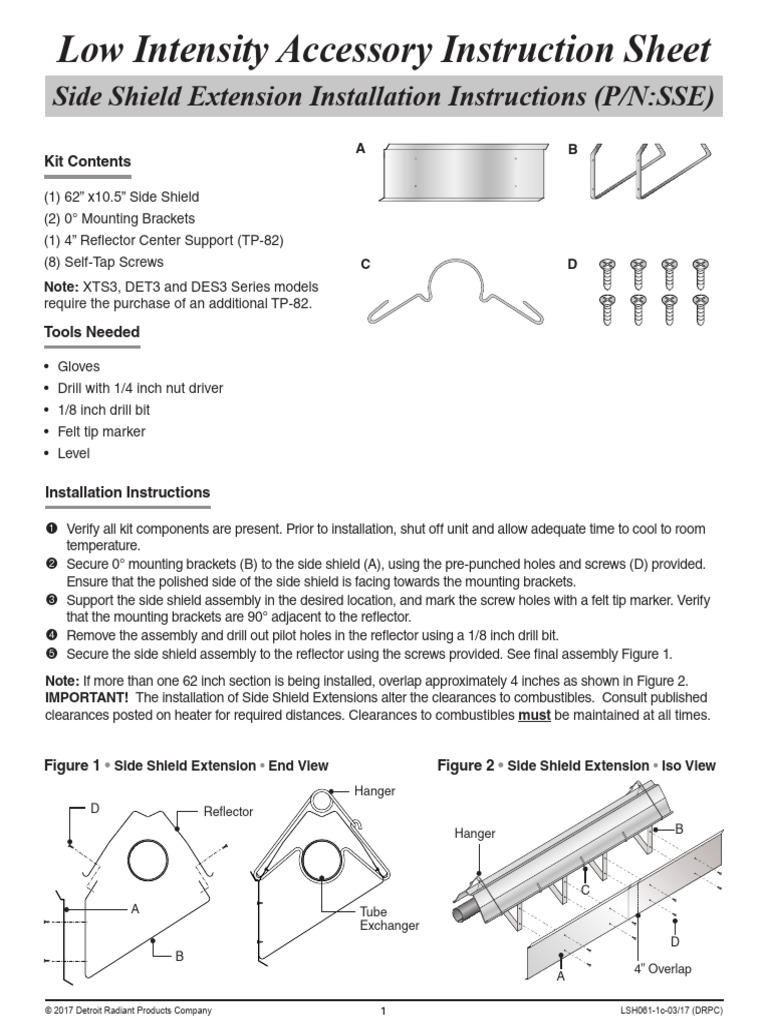 LSH061 - SSE Side Shield Instructions | PDF | Screw | Drill