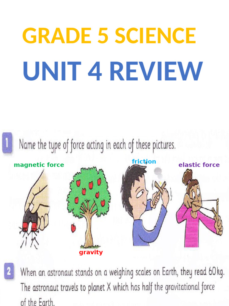 Grade 5 Science Unit 4-Review | PDF | Force | Weight