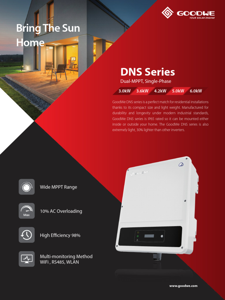 Goodwe DNS Series Dual-MPPT, Single-Phase | PDF | Power Engineering | Power (Physics)