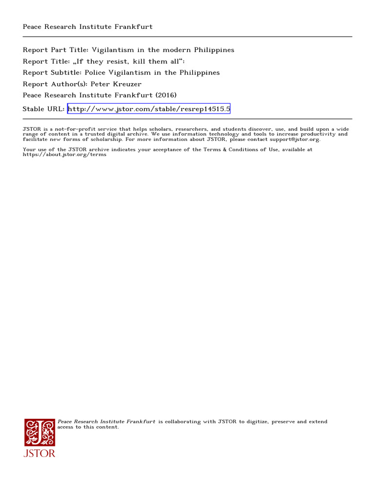 Police Vigilantism in the Philippines | PDF | Crimes | Crime & Violence