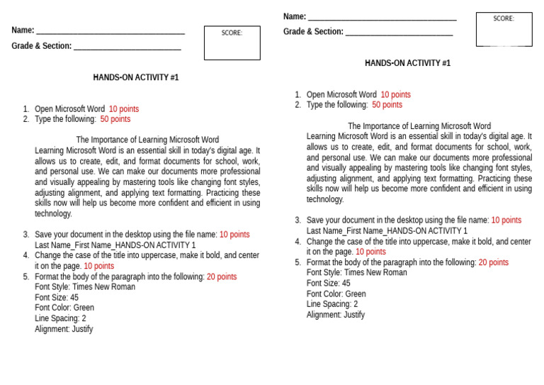Q3 Hands On Activity 1 | PDF | Microsoft Word | Typefaces