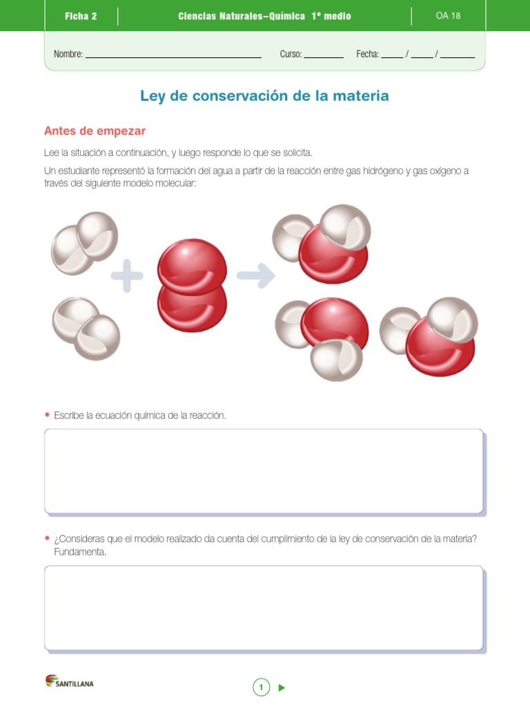 Ley de Conservacion de La Materia | PDF | Mole (Unidad) | Química